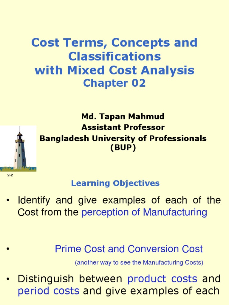 CH - 02 - Cost Terms, Concepts and Classifications With Mixed Cost Analysis | PDF | Labour ...