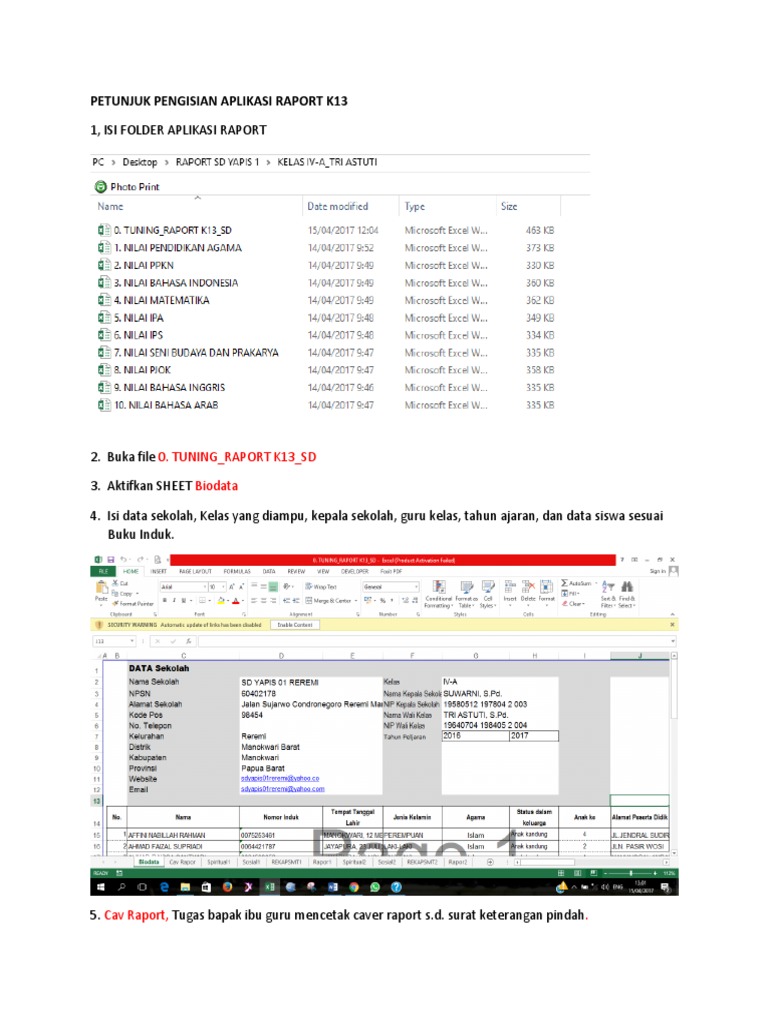 Panduan Pengisian Raport K13 SD | PDF | Karier & Perkembangan