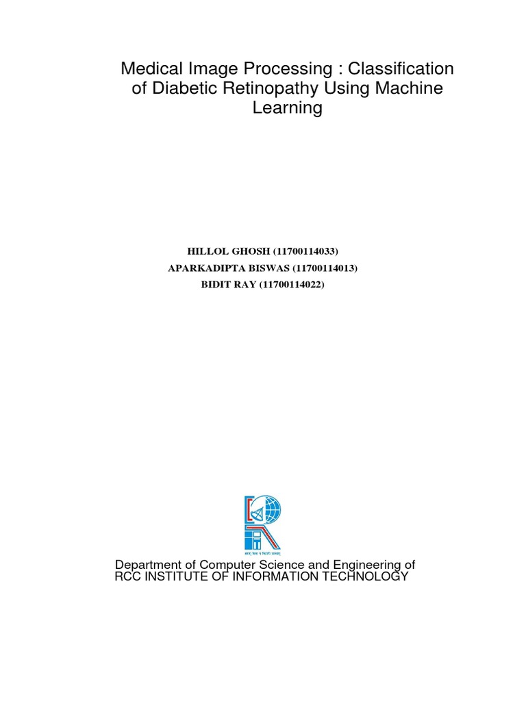 Medical Image Processing: Classification of Diabetic Retinopathy Using ...