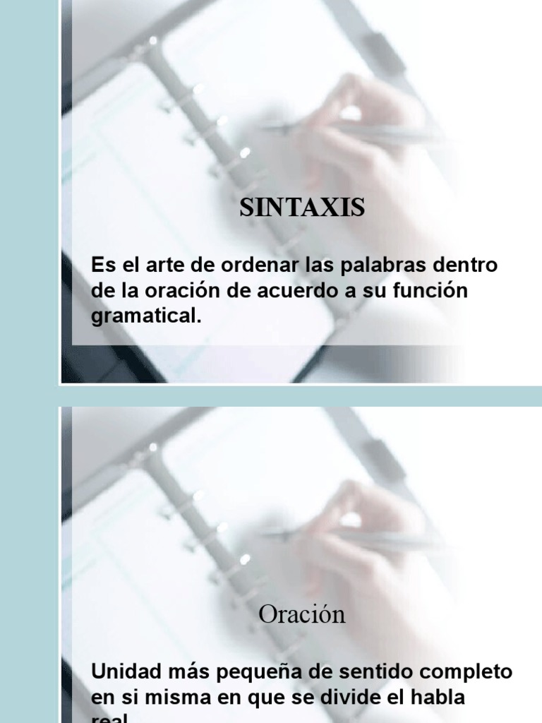 Sintaxis: Estructura y Tipos de Oraciones | PDF | Oración (Lingüística ...