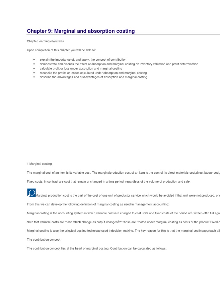 Marginal vs Absorption Costing Explained | PDF | Income Statement ...
