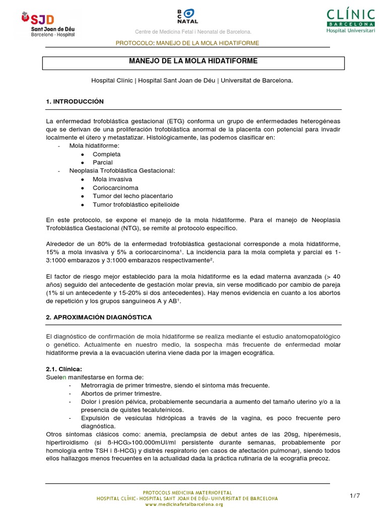 Mola | PDF | El embarazo | Embarazo Mamífero