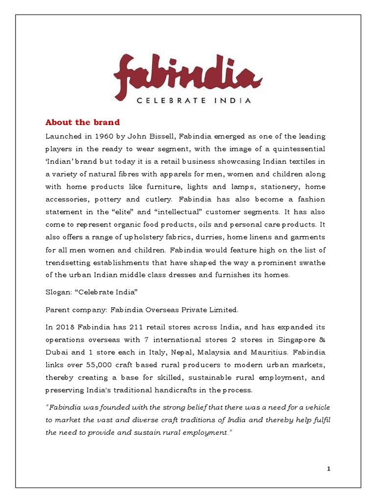 Fabindia | PDF | Retail | Marketing