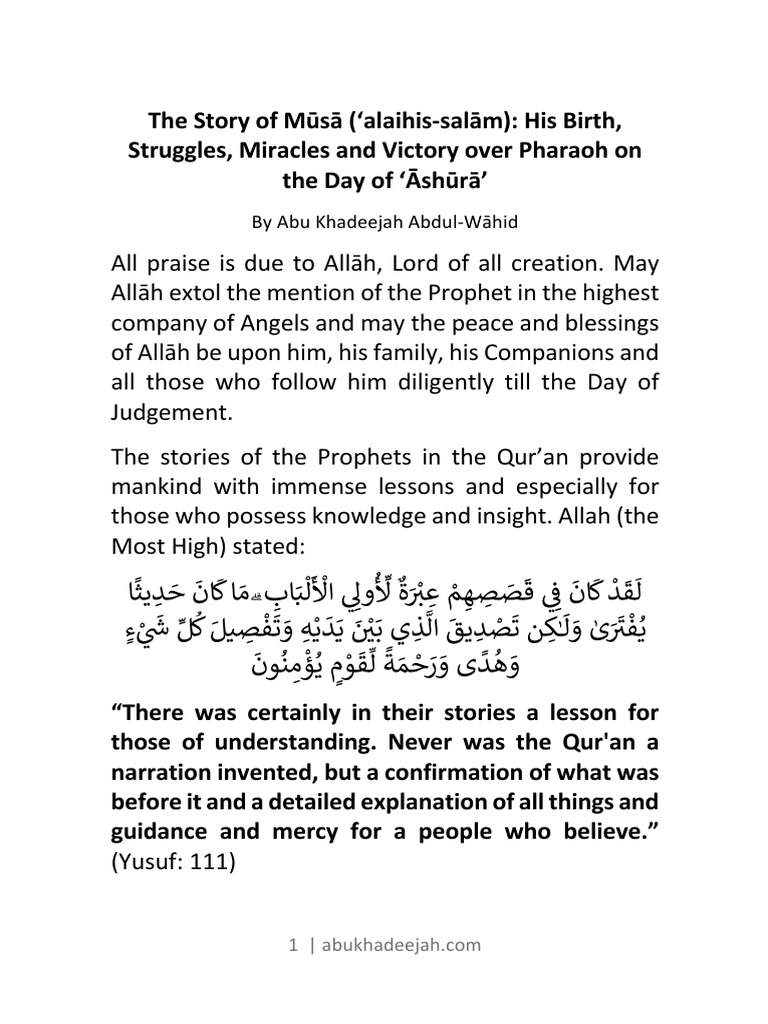 The Story of Musa Victory and Ashura Final | PDF | Moses In Islam ...