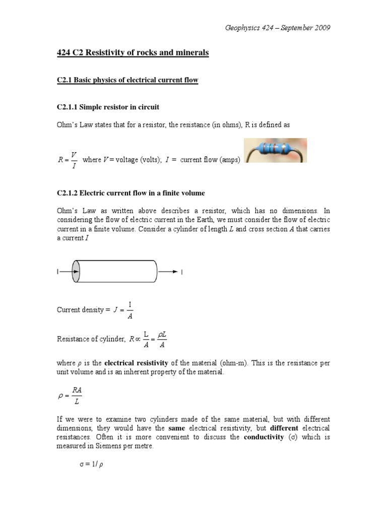 424C2 Resistivity of Rocks 2009 | PDF | Electrical Resistivity And ...