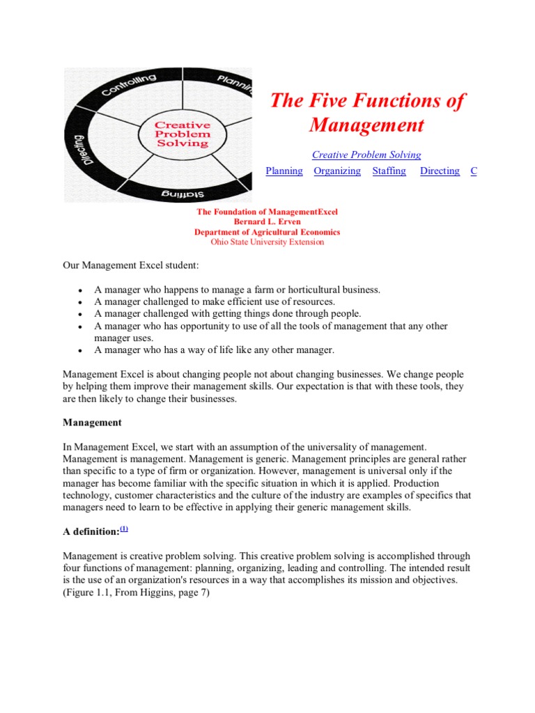 Functions of Management | PDF | Goal | Attention