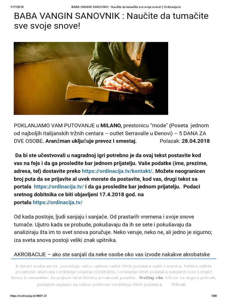 Baba Vangin Sanovnik | PDF