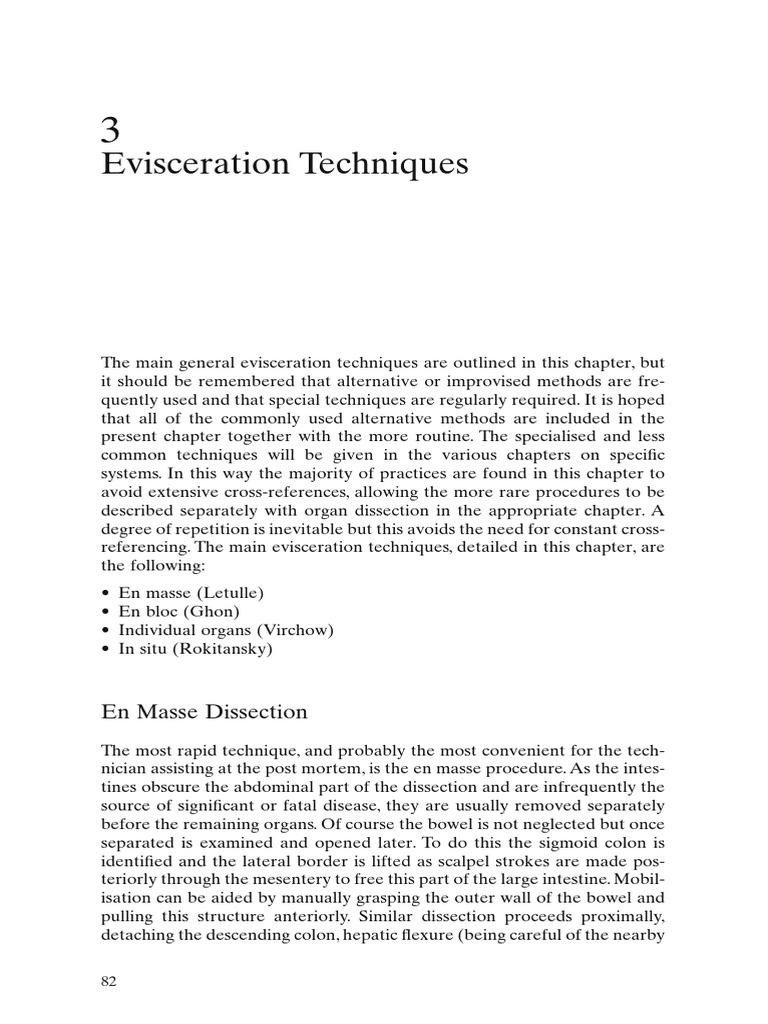 Evisceration Techniques | PDF | Gastrointestinal Tract | Large Intestine