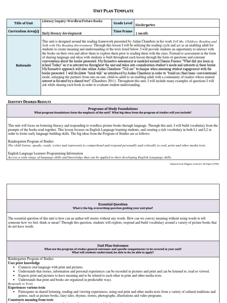 Kindergarten Wordless Picture Books Field III | PDF | Vocabulary | Learning