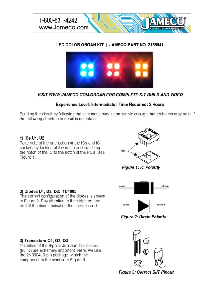 Easy LED Color Organ Kit PDF | PDF | Bipolar Junction Transistor ...