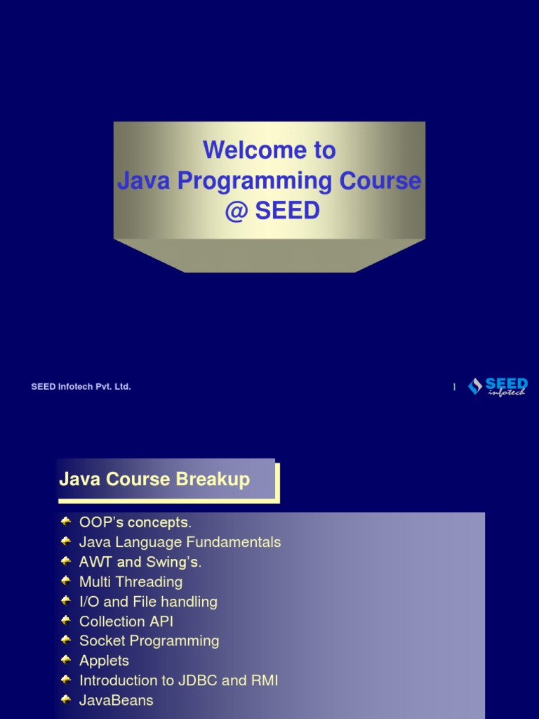 Welcome To Java Programming Course at Seed: SEED Infotech Pvt. LTD ...