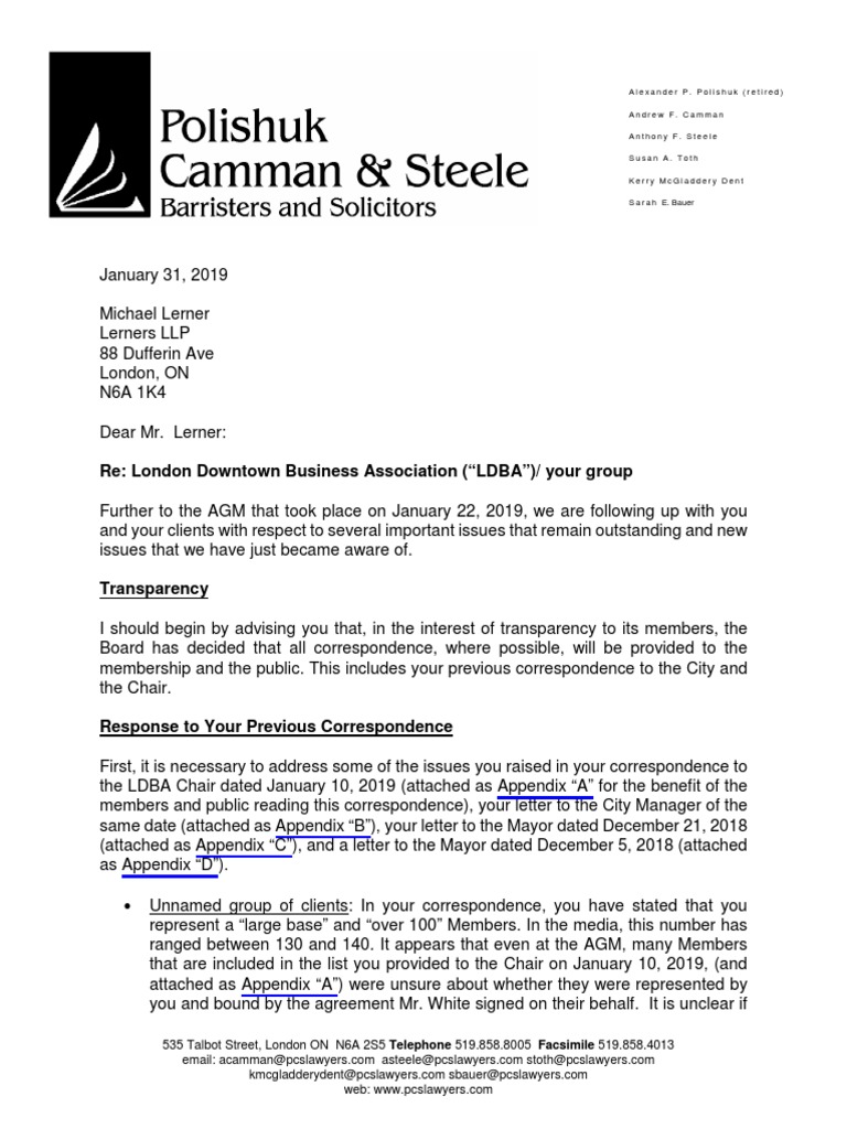 A Message From The LDBA Board of Directors | PDF | Committee | Conflict ...