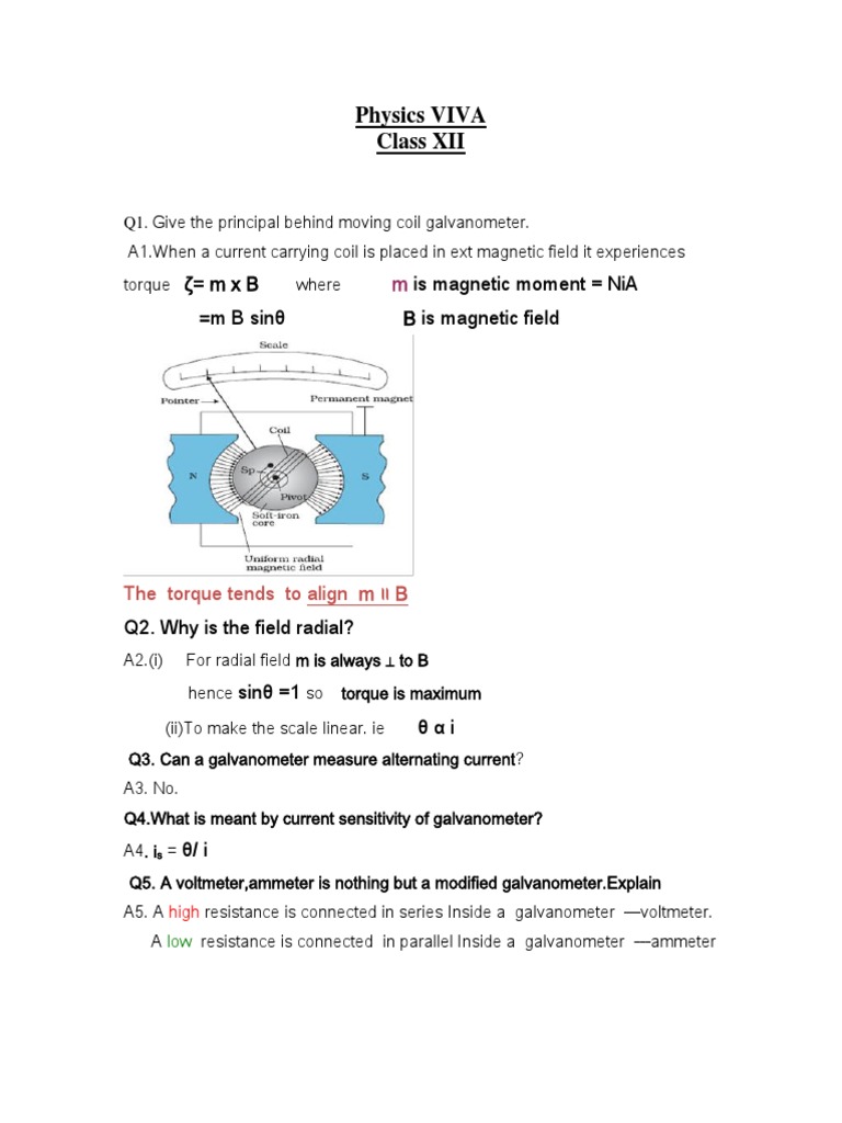Practical Viva Physics PDF | PDF | Electric Current | Electrical Resistance And Conductance