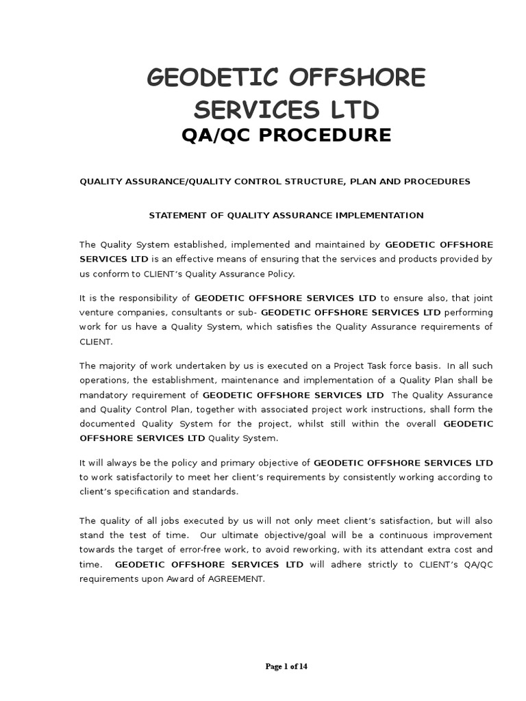 Qaqc Pdf Quality Assurance Audit