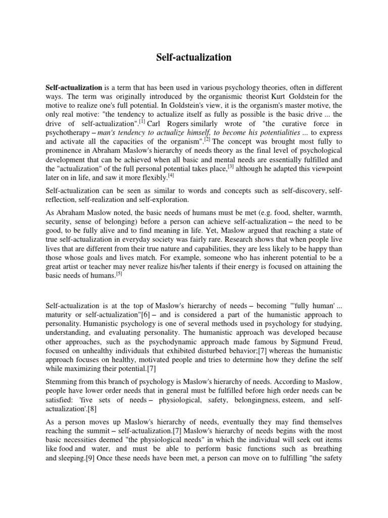 Understanding Self-Actualization: From Maslow's Hierarchy of Needs to ...