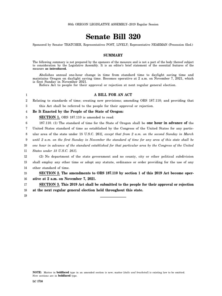 Senate Bill 320: New Sections Are in Boldfaced Type | PDF | United ...