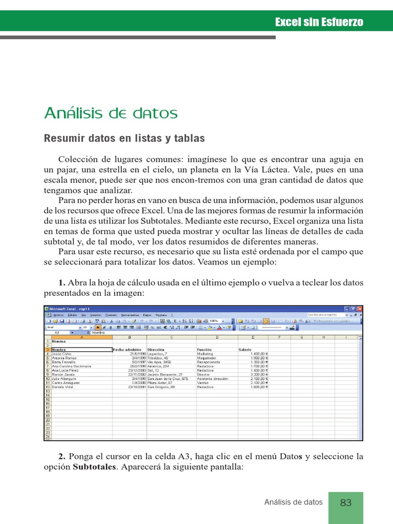Analisis Datos Excel | PDF | Point and Click | Microsoft Excel