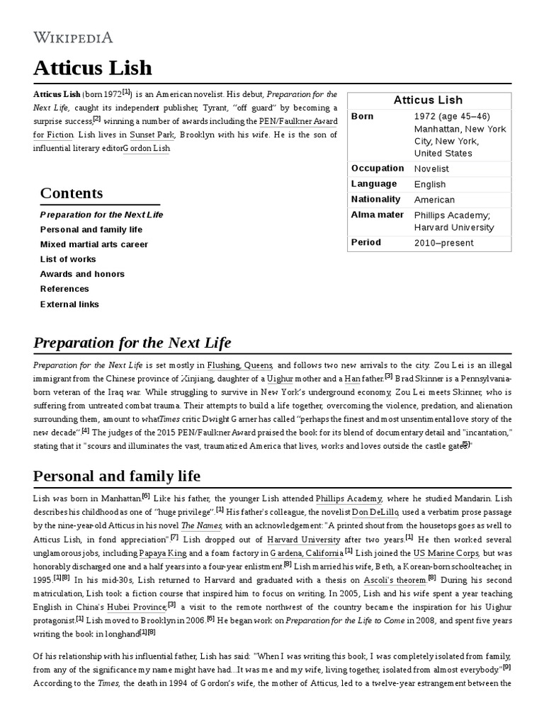 Atticus Lish | PDF
