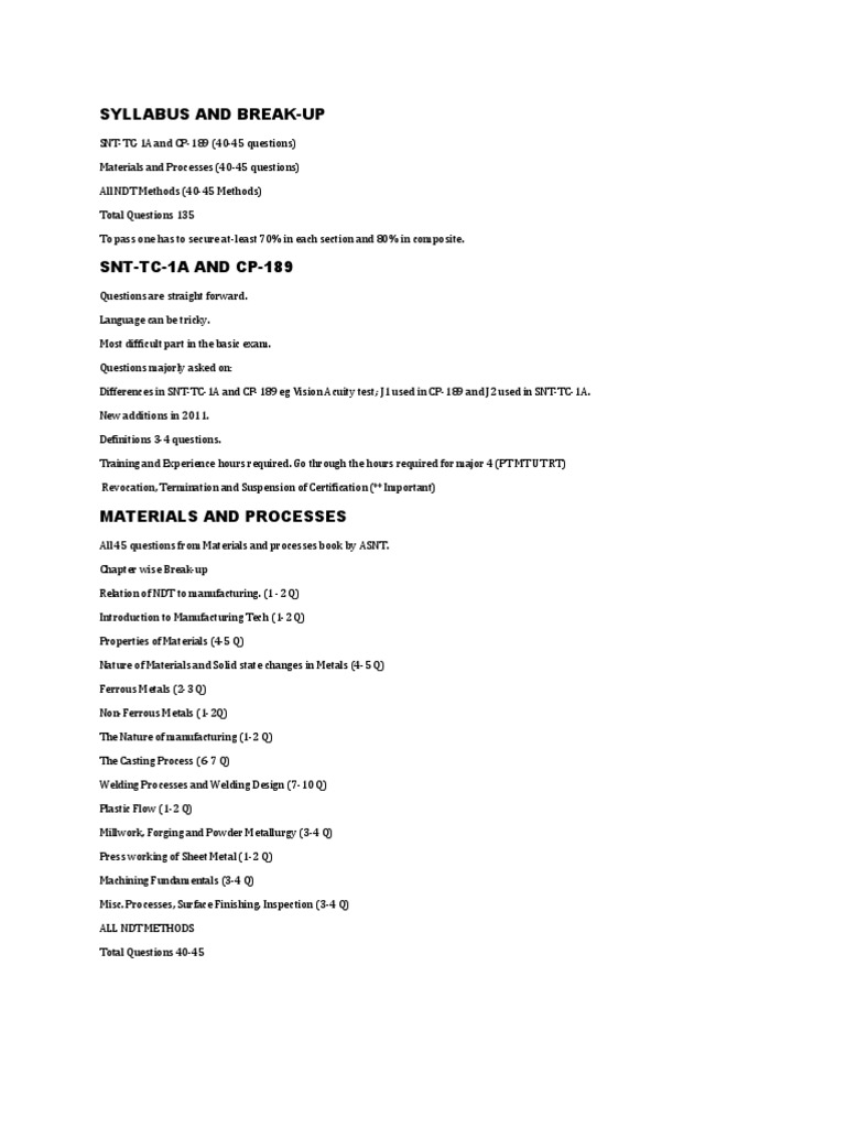 Asnt Level III Study Note | PDF