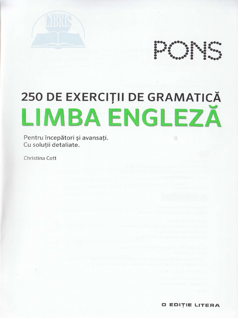 Limba Engleza. 250 de Exercitii de Gramatica. Pons PDF | PDF ...