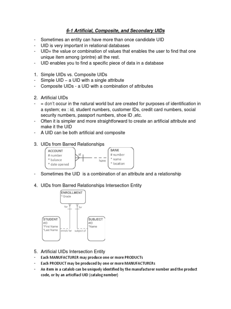Section 6 Notes Database Design Pdf Identifier Relational Database 