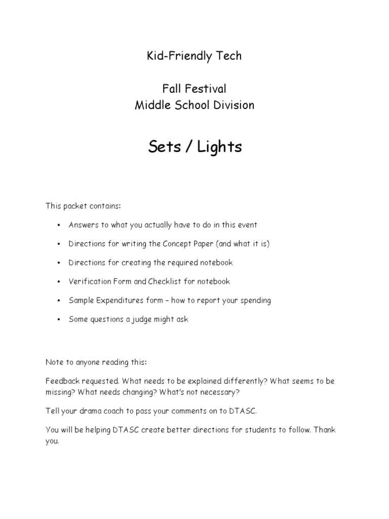 MS Fall Costumes Kid Friendly 9 18 | PDF | Play (Theatre) | Notebook