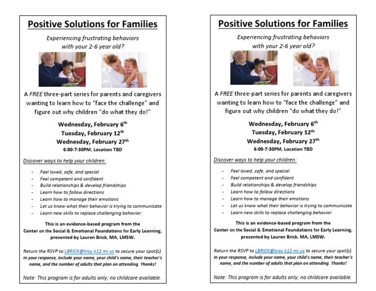Positive Solutions For Families | PDF | Child Care | Relationships