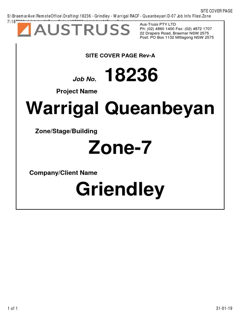 Site Cover Page (A) Zone-7 | PDF