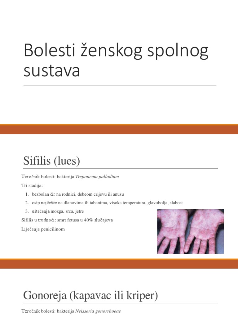Bolesti Ženskog Spolnog Sustava | PDF