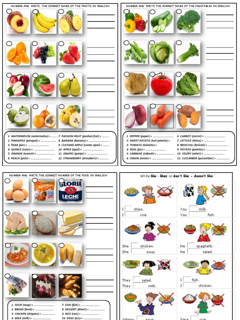 The Fruits Vegetables Practice For Secondary | PDF | Fruit | Soup