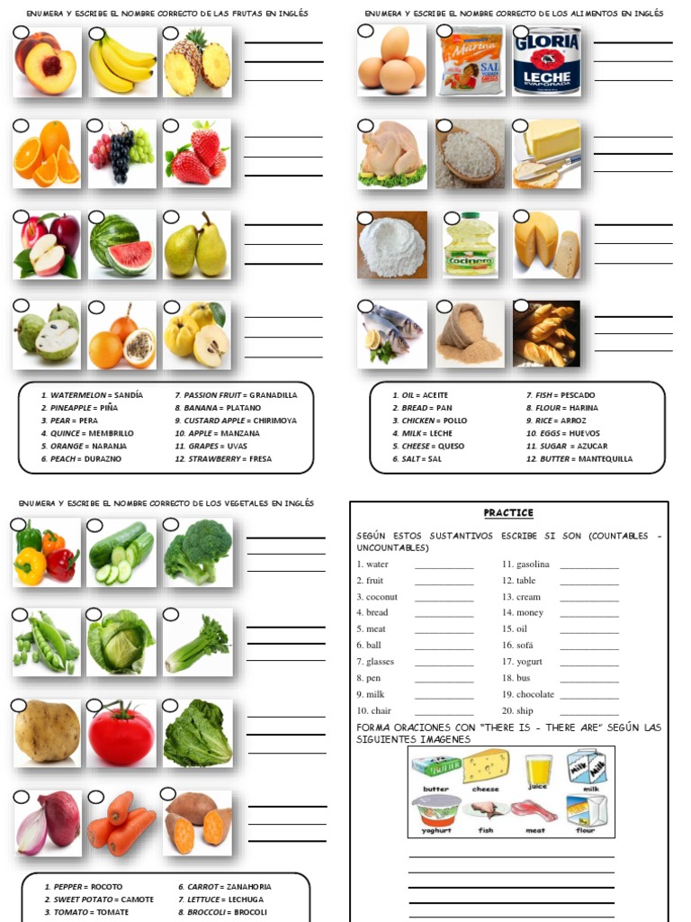 The Fruits Vegetables Practice For Secondary | PDF | Fruit | European ...