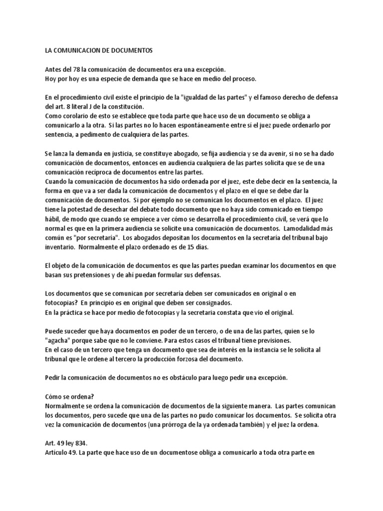 Comunicacion De Documentos Pdf Juez Demanda Judicial
