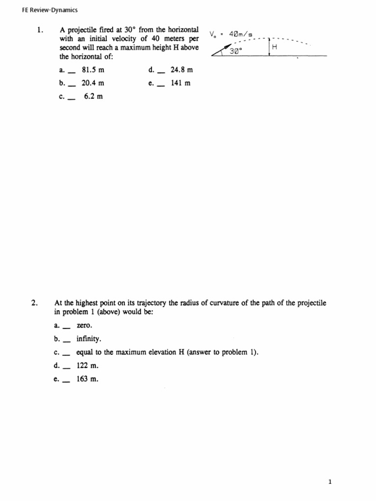 Dynamics Problems | PDF | Collision | Acceleration