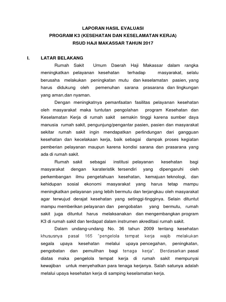 Evaluasi Program k3 2017 | PDF