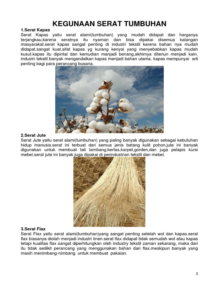 Kegunaan Serat Hewan & Tumbuhan | PDF
