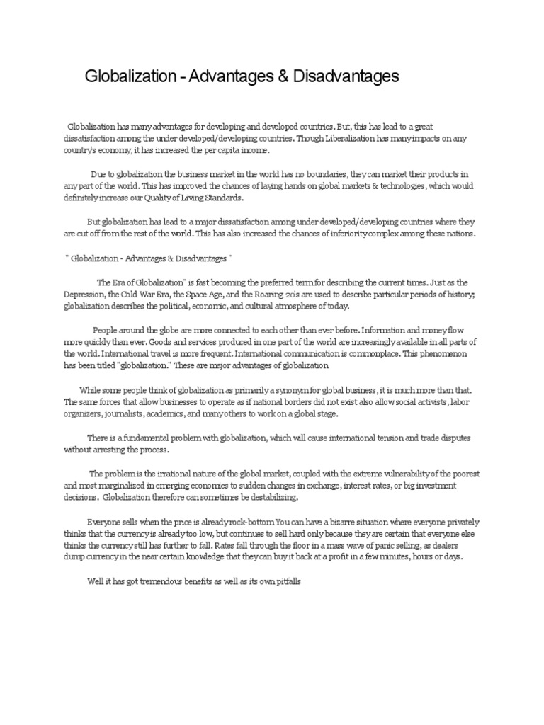 Globalization | PDF | Globalization | Developing Country