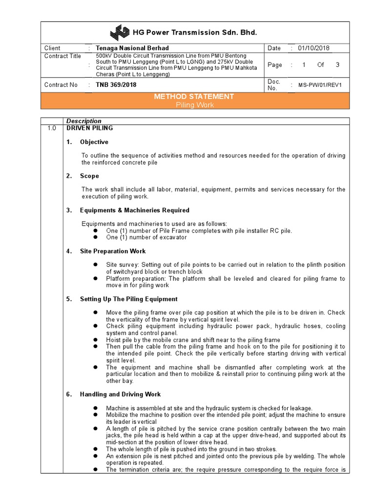 MS Piling | PDF | Deep Foundation | Concrete