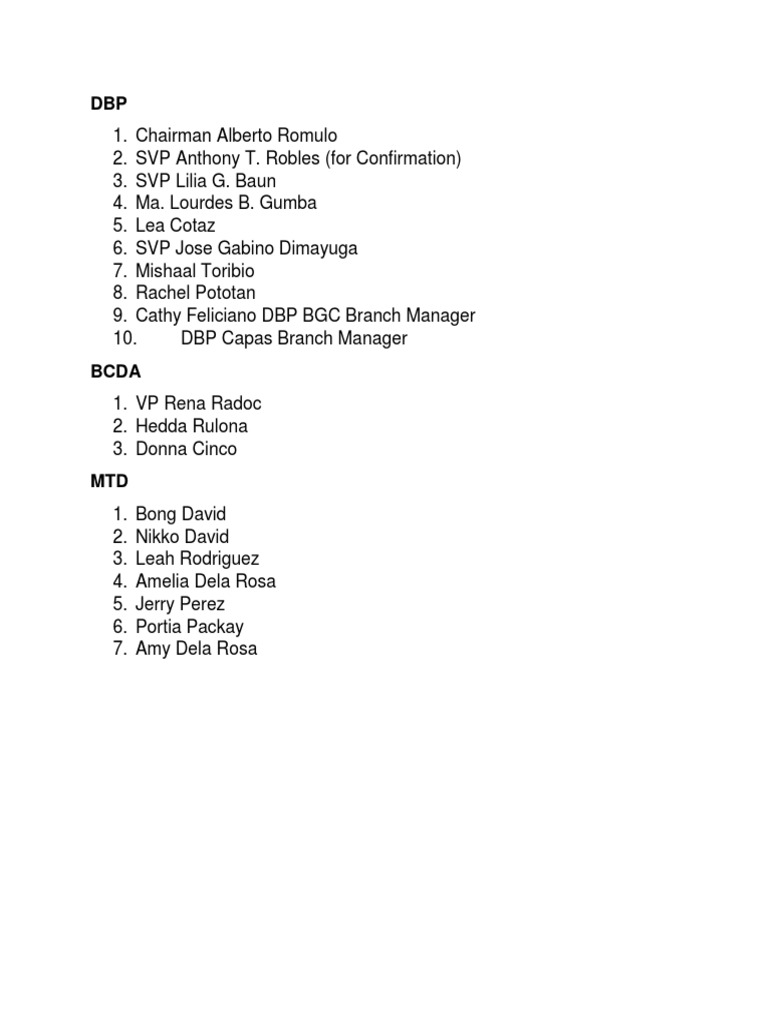 DBP Chairman Visit | PDF