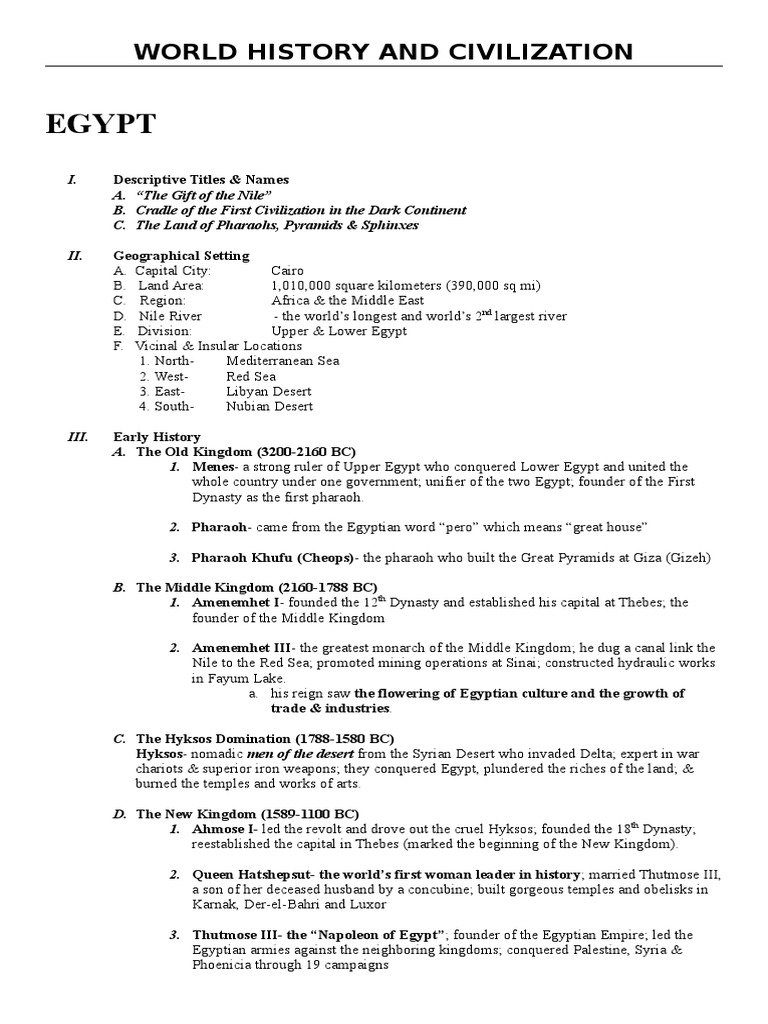 World History & Civ 1 Handout Part 1 | PDF | Babylon | Ancient Rome