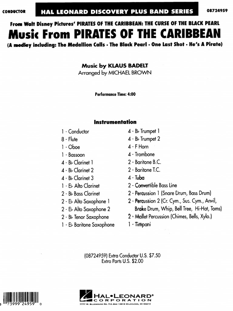 Score Music From Pirates of The Caribbea | PDF | Musical Instruments ...