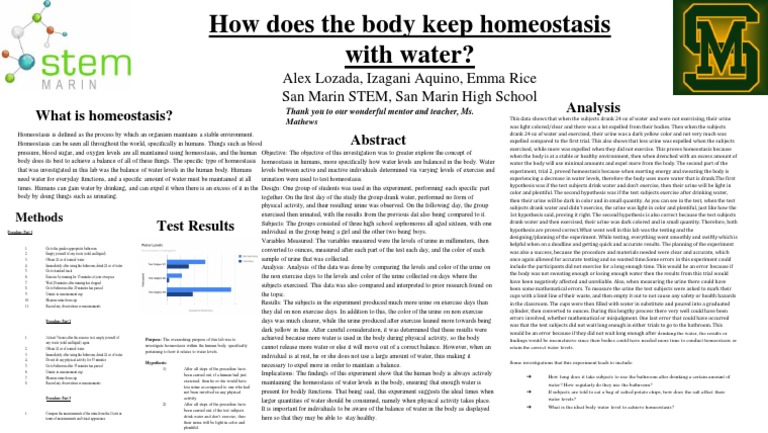 Homeostasis Poster | PDF | Homeostasis | Experiment