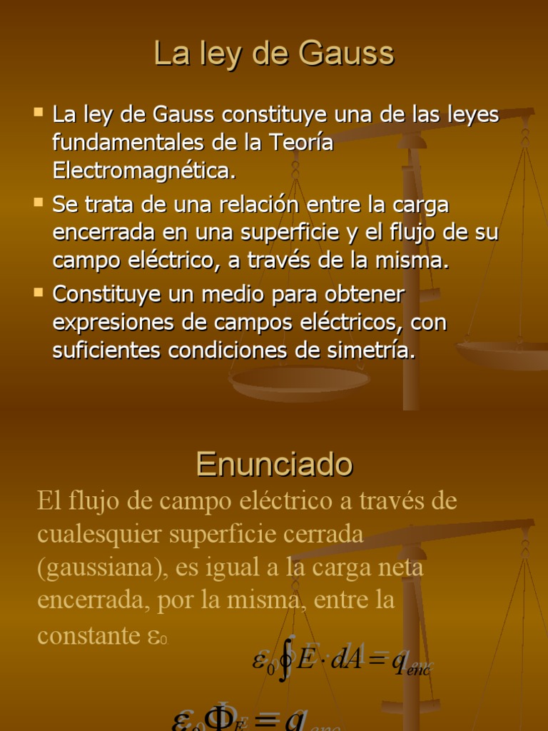 La ley de Gauss y sus aplicaciones en el cálculo de campos eléctricos | PDF | Campo eléctrico ...