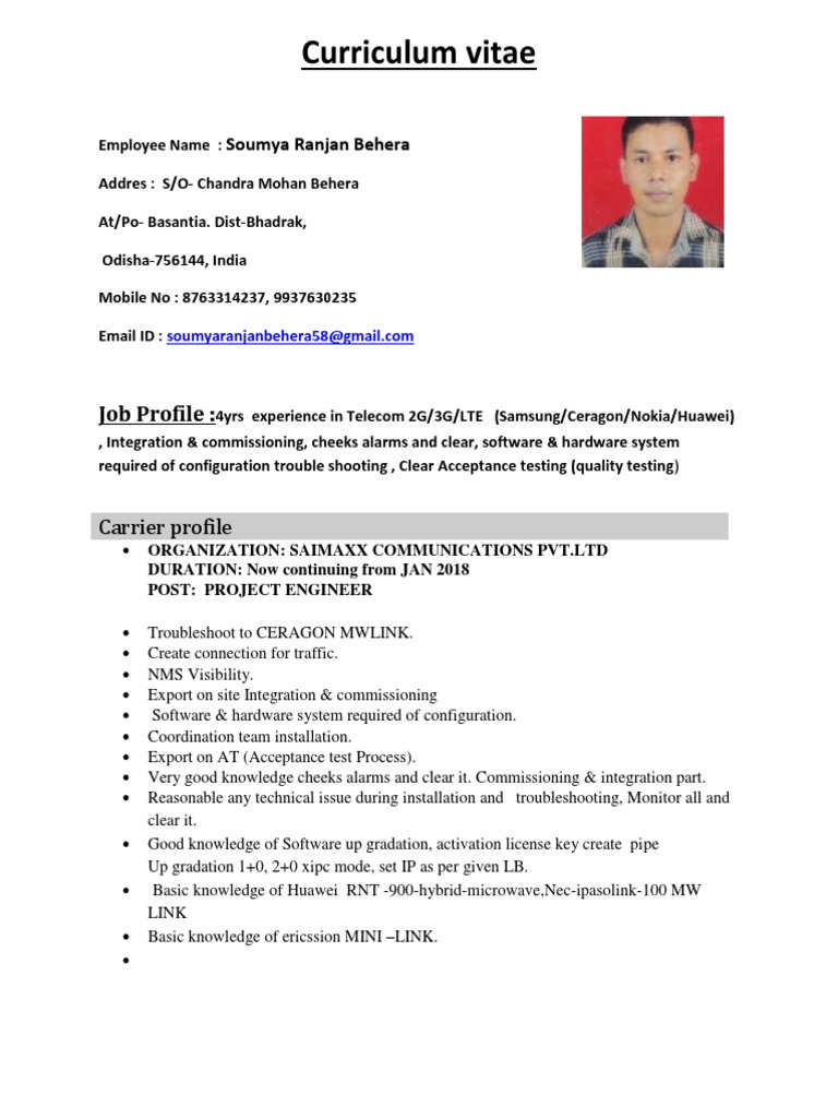 Soumya Ud CV S | PDF | 4 G | Telecommunications