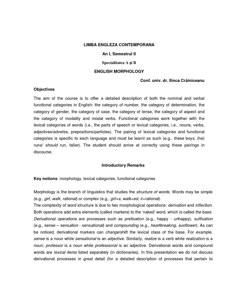 Limba Engleza A Morfologie Si Sintaxa PDF | PDF | Grammatical Gender ... Limba Engleza A Morfologie Si Sintaxa PDF | PDF | Grammatical Gender ...