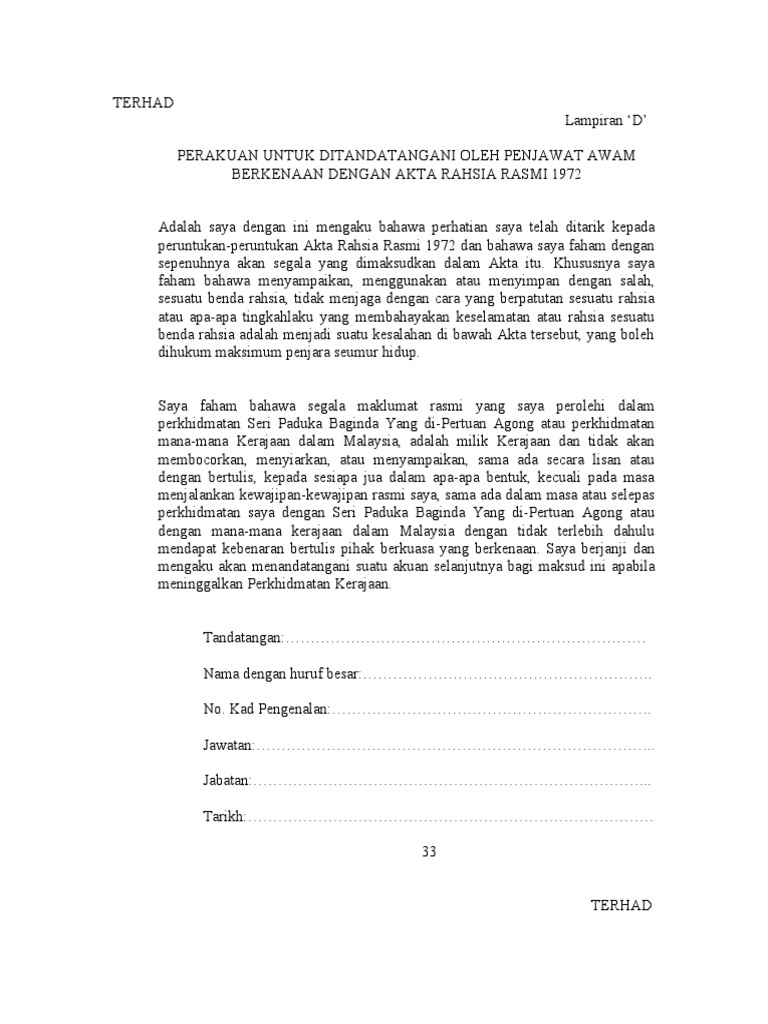 Akta Rahsia Rasmi | PDF