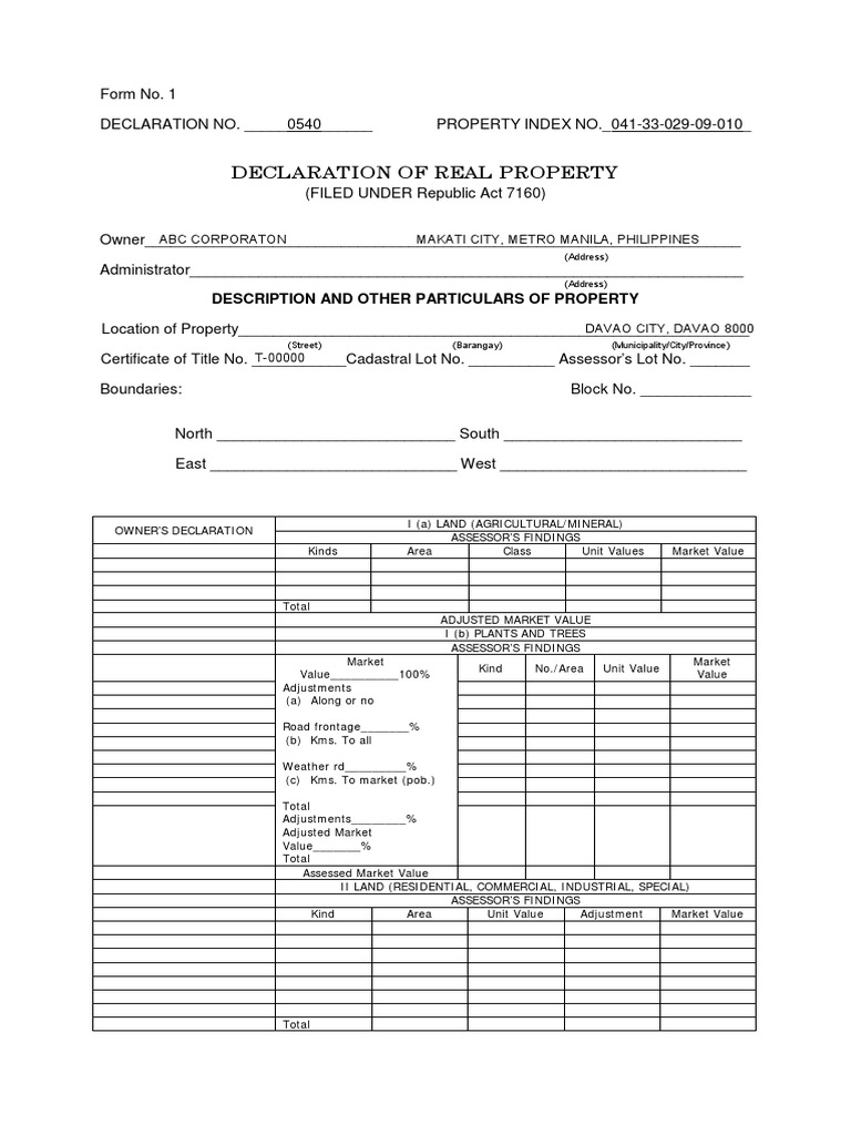 Declaration PG 1 | PDF | Government | Taxes