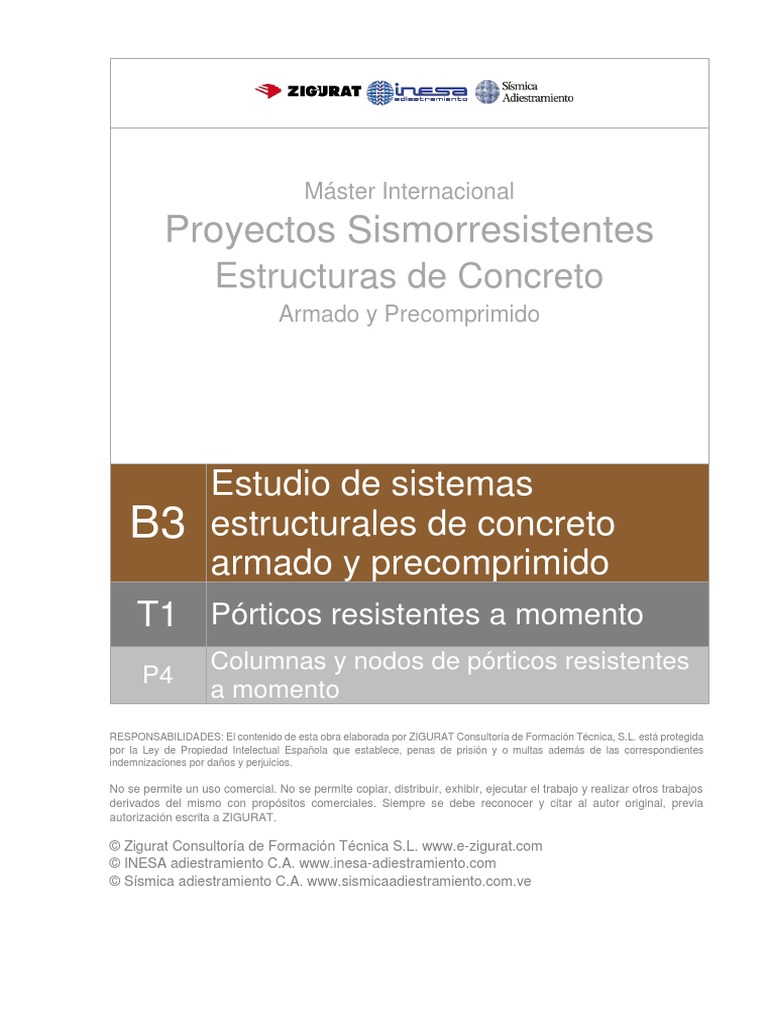 Bloque 3 Tema 1.4 Columnas+y+Nodos - PRM PDF | PDF | Concreto reforzado | Hormigón