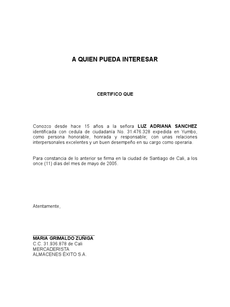 A Quien Pueda Interesar | PDF | Estilo de vida