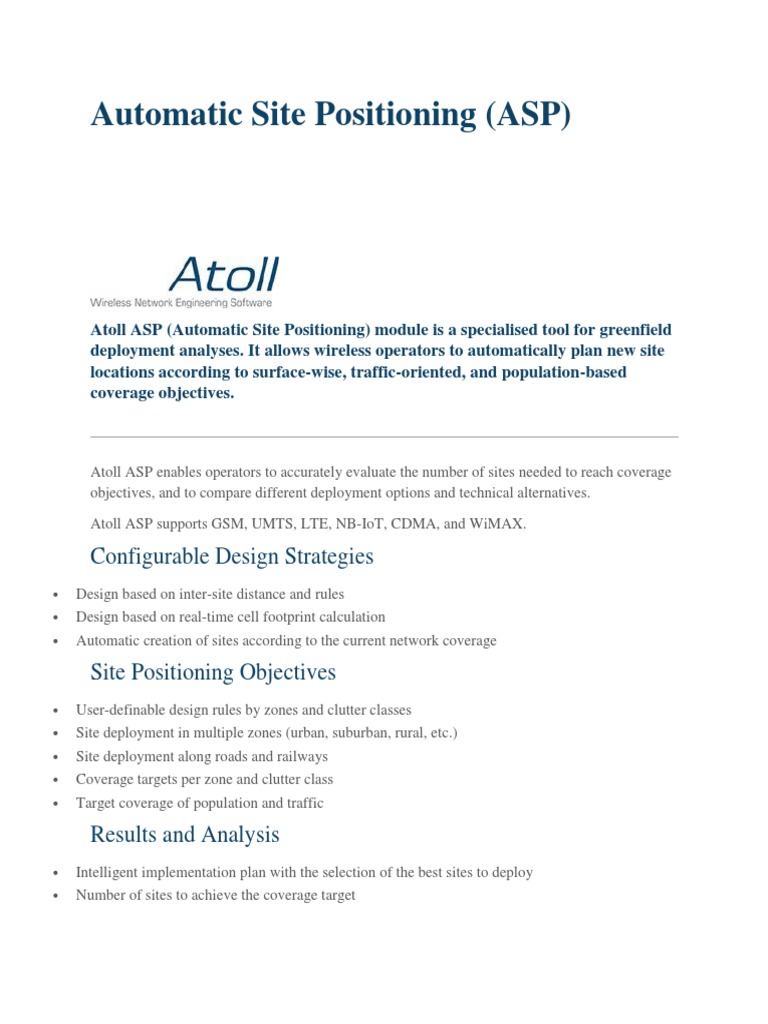 Automatic Site Positioning Tool | PDF | Wi Max | Wireless