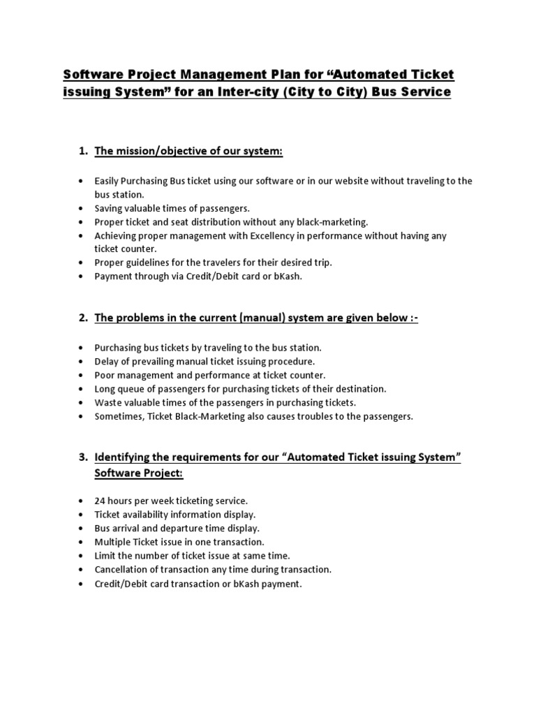 Software Project Management Plan | PDF | Ticket (Admission) | Financial ...